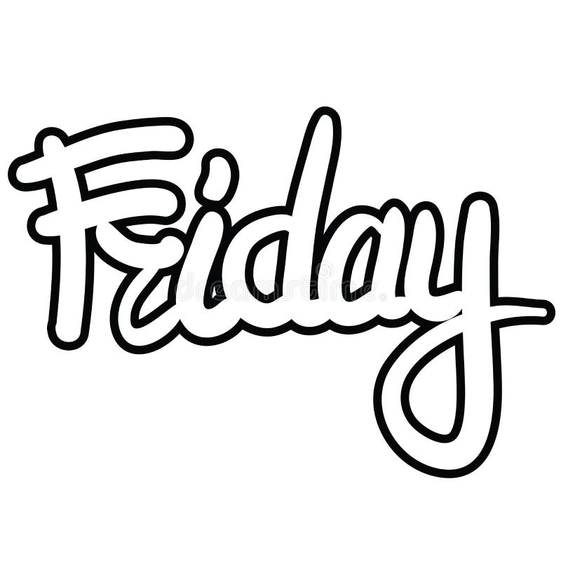 Friday stock illustration. Illustration of word, calligraphy - 97352866