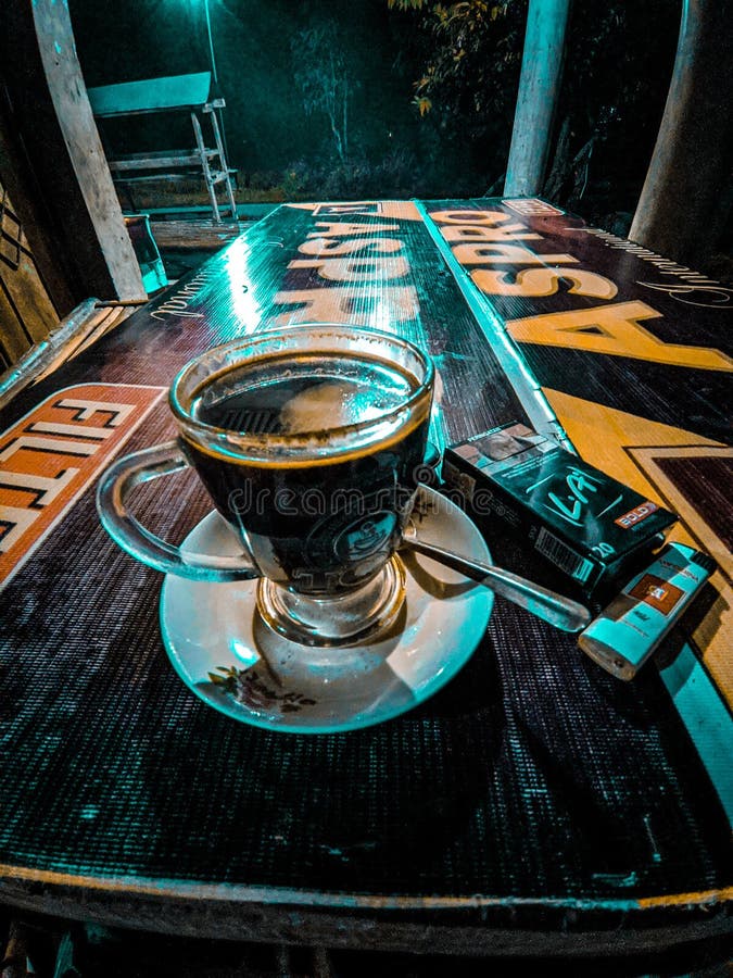 Friday Night Coffee in the Table Editorial Stock Image - Image of ...