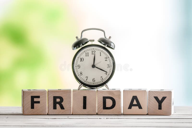 Friday Sign with a Classic Clock Stock Image - Image of holiday, font ...