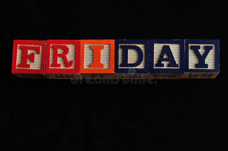 Friday Spelled with Colorful Locks Stock Image - Image of spelled ...