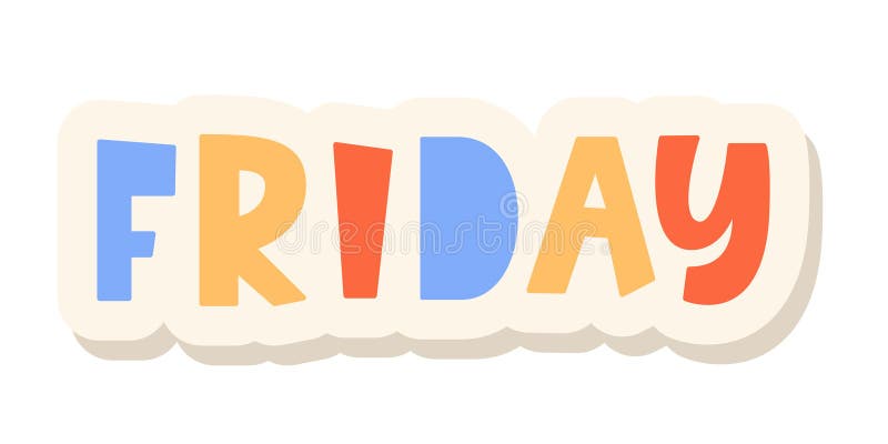 Friday Sticker Planner Design Lettering Element Stock Vector ...