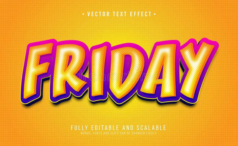 Friday Text Effect Stock Illustrations – 2,502 Friday Text Effect Stock ...