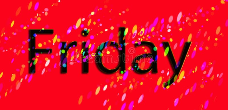 Friday Text for Greeting Card Stock Illustration - Illustration of ...