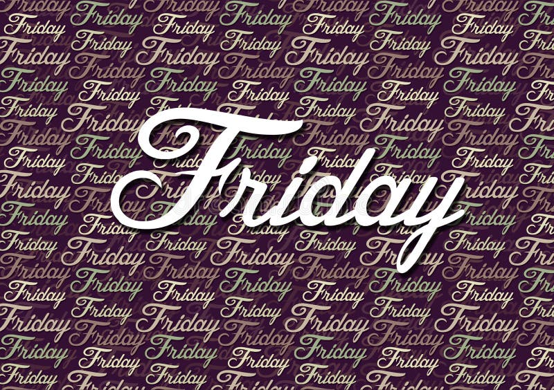 Friday Text Pattern for Wallpaper Use Stock Illustration - Illustration ...