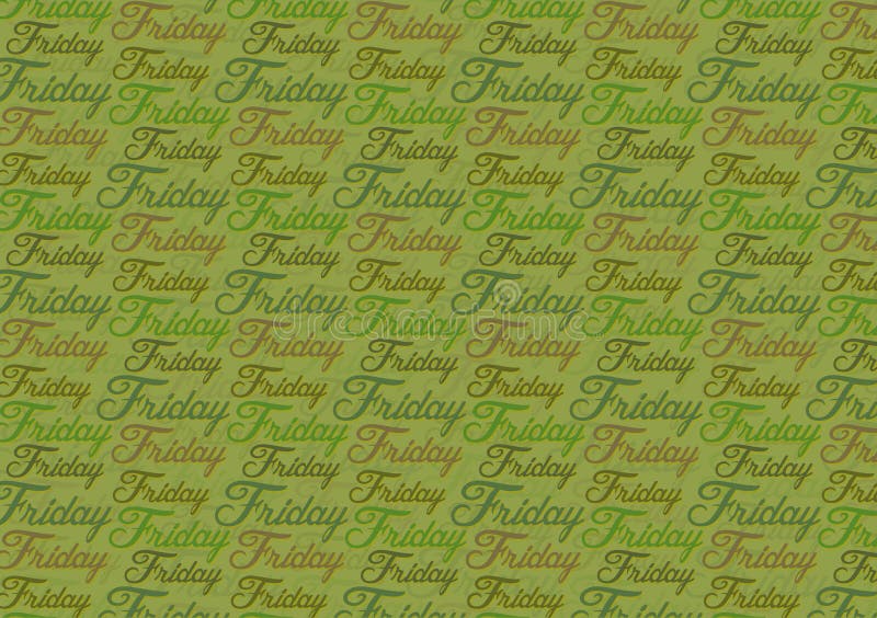 Friday Text Pattern for Wallpaper Use Stock Illustration - Illustration ...