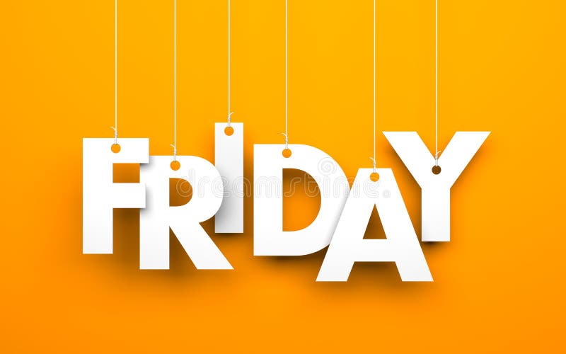 Happy Friday Cartoon Text Clipart Stock Illustration - Illustration of ...