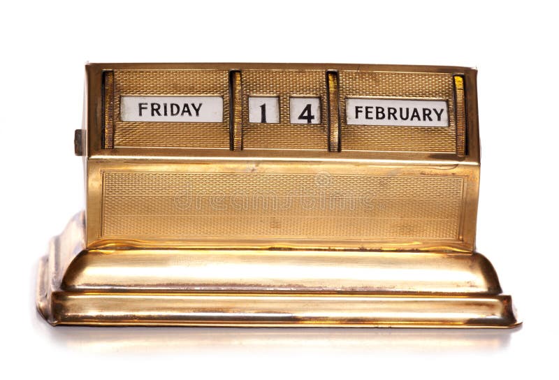 Friday 14th February Perpetual Calendar Stock Photo - Image of antique ...