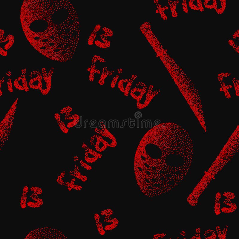 Friday the 13th Seamless Pattern. Vector Dotwork Stock Vector ...