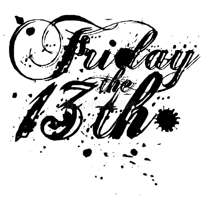 Friday the 13th Handwriting Lettering. Illustration Stock Illustration ...