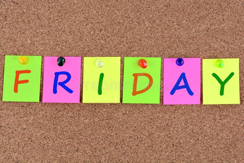Friday word on notes stock image. Image of relax, concept - 86320629