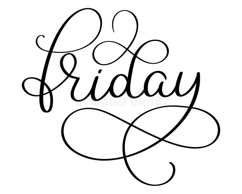Friday Word on White Background. Hand Drawn Calligraphy Lettering ...