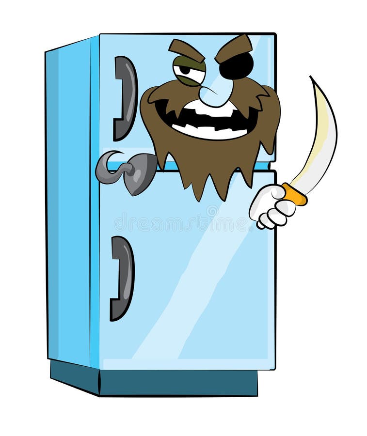 Sad fridge cartoon stock illustration. Illustration of lonely - 47926813