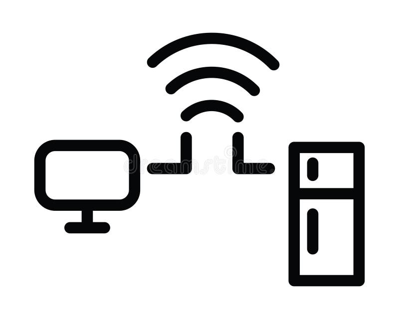 Fridge and Computer Smart Home Stock Illustration - Illustration of ...