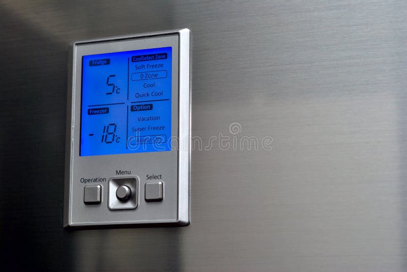 Fridge control panel stock photo. Image of modern, freezer - 7303418