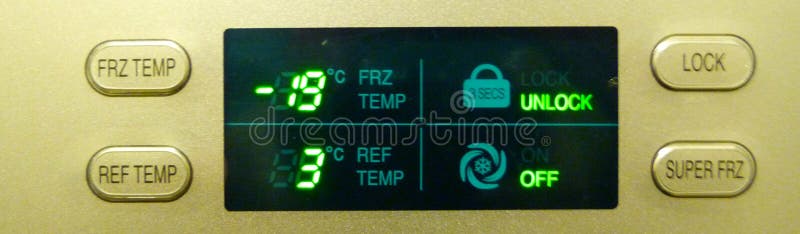 Fridge digital display stock photo. Image of digital - 44649704