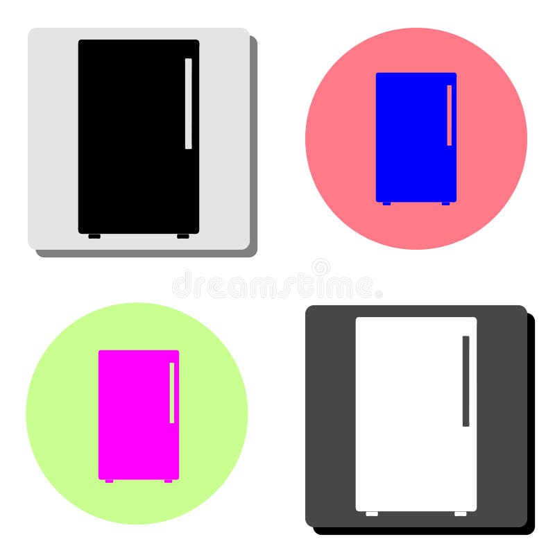 Refrigerator. Flat Vector Icon Stock Vector - Illustration of isolated ...
