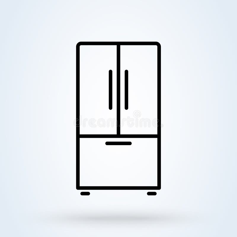 Fridge Freezer Refrigerator Icon. Line Art Symbol Vector Illustration ...
