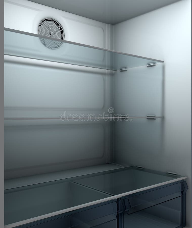 Fridge Interior Dark stock illustration. Illustration of door - 147183200