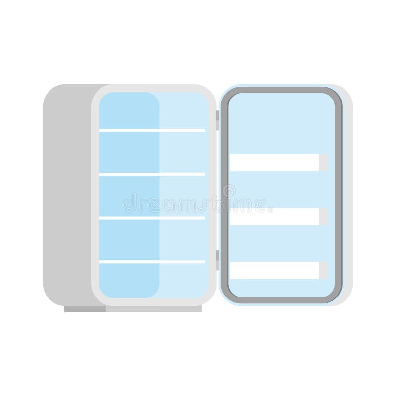 Fridge Open Blank Isolated. Refrigerator Vector Illustration Stock ...