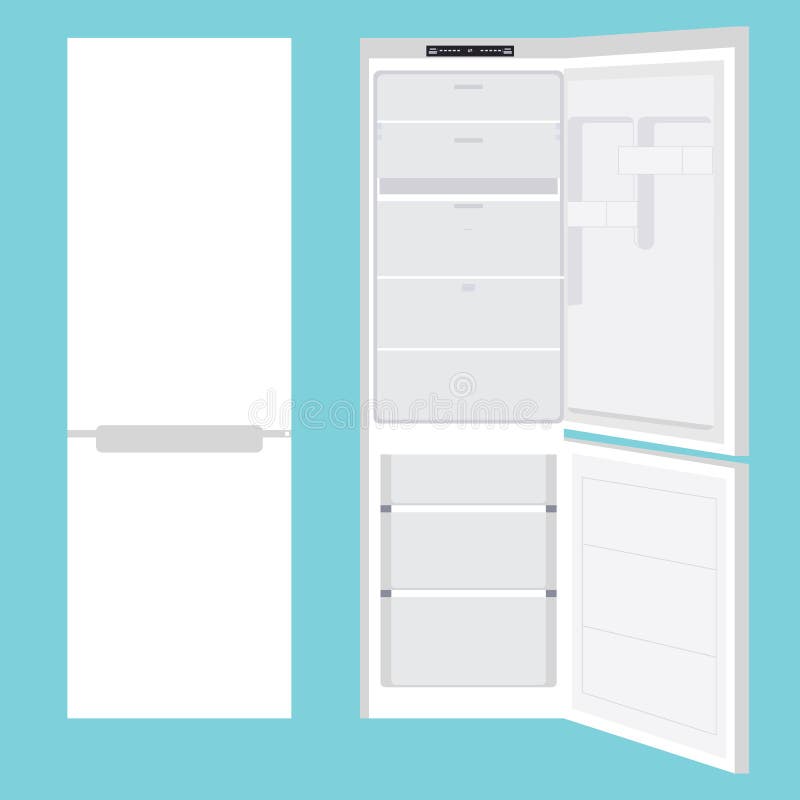 Fridge Open Blank Isolated. Refrigerator Vector Illustration Stock ...