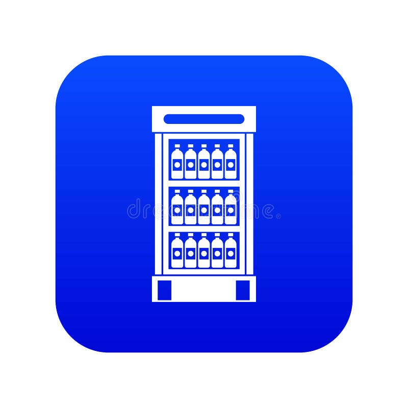 Fridge with Refreshments Drinks Icon Digital Blue Stock Vector ...
