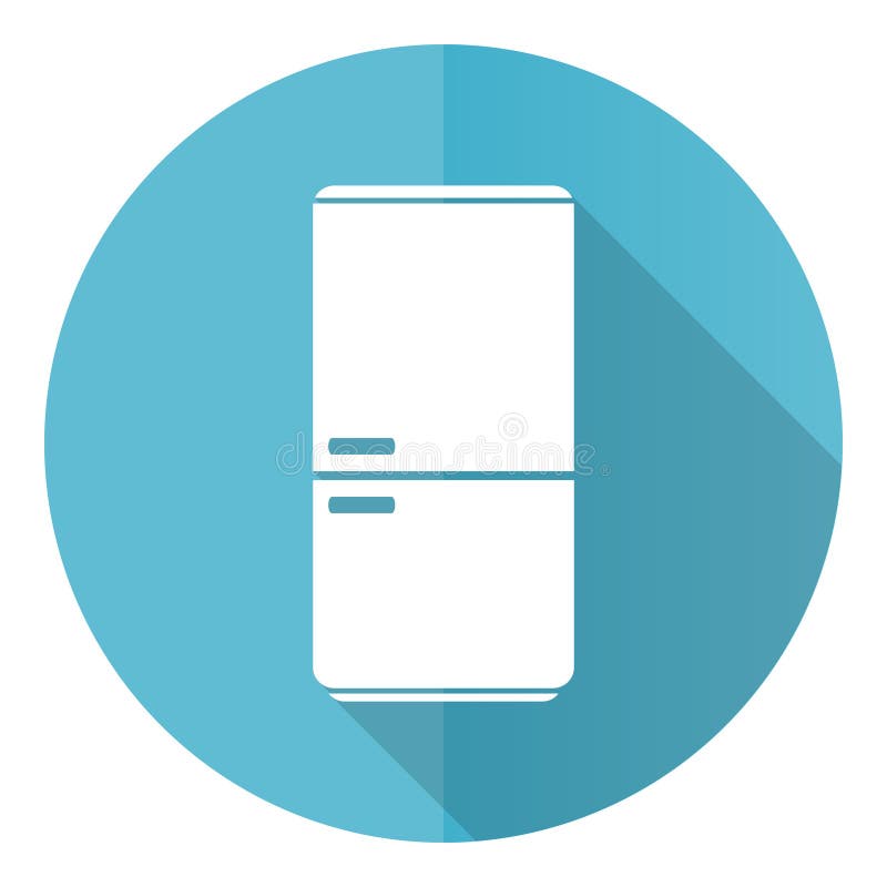 Fridge, Refrigerator Blue Round Flat Design Vector Icon Isolated on ...
