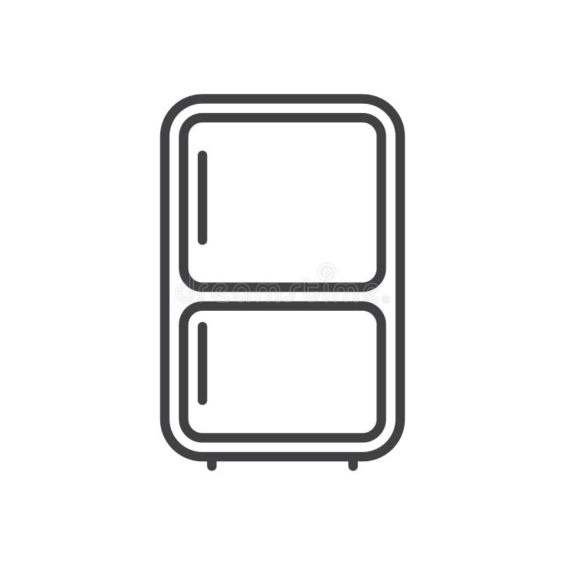 Fridge, Refrigerator Line Icon, Outline Vector Sign, Linear Style ... Fridge, Refrigerator Line Icon, Outline Vector Sign, Linear Style ...