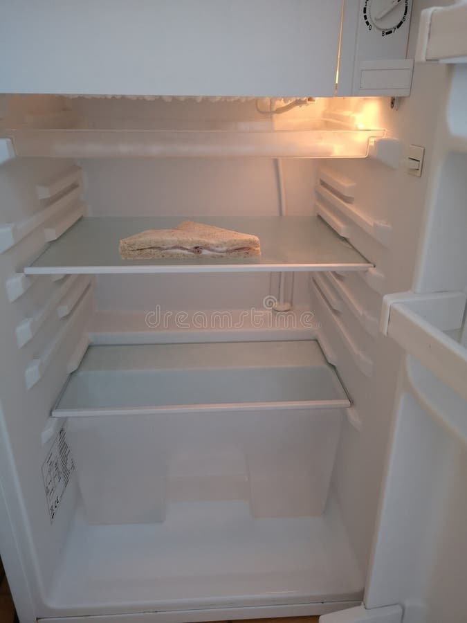 Fridge only with a Sandwich Inside Stock Image - Image of care, fridge ...