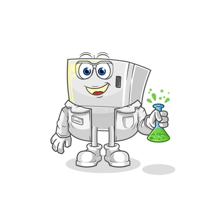 Fridge Scientist Character. Cartoon Mascot Vector Stock Vector ...