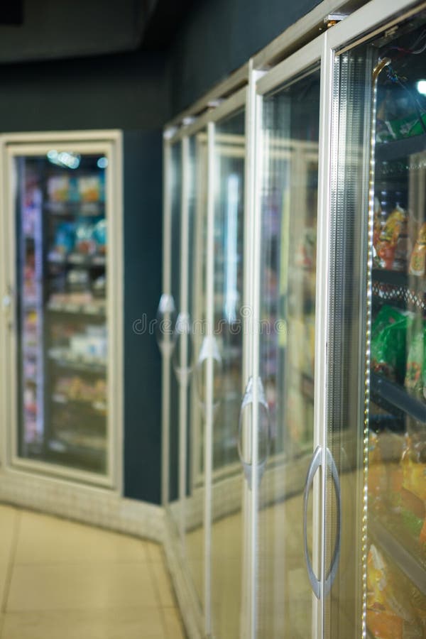 Fridge in supermarket stock photo. Image of retail, product - 64967906