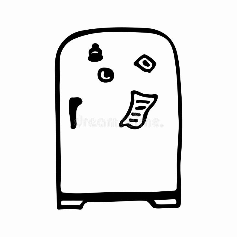 Fridge Vector Icon in Doodle Style. Symbol in Simple Design Stock ...