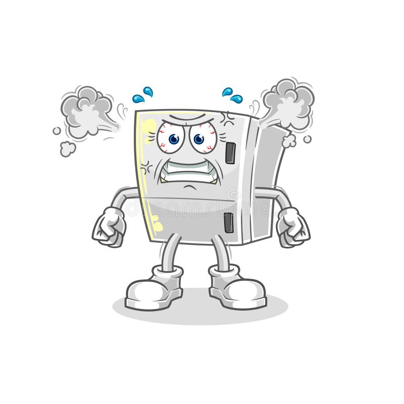Fridge Very Angry Mascot. Cartoon Vector Stock Vector - Illustration of ...