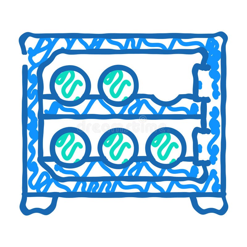Fridge for Wine Icon Doodle Illustration Stock Vector - Illustration of ...