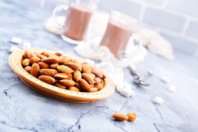 Fried almond stock image. Image of space, natural, copy - 100659707