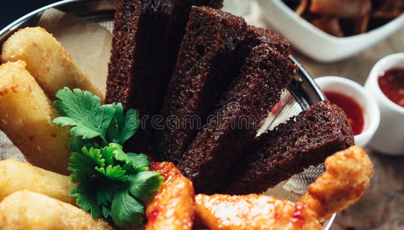 Appetizer beer set stock photo. Image of fried, rustic - 107719332