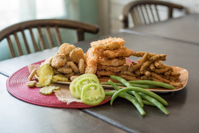 Fried appetizer plate stock image. Image of pickles, consisting - 74613015
