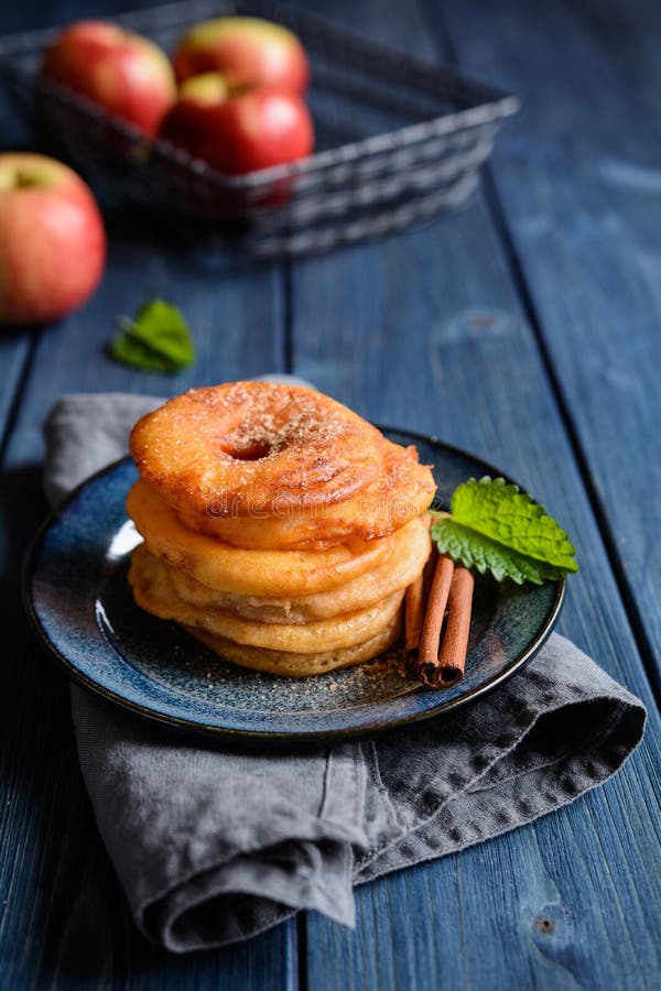 Fried Apple Rings in a Batter Stock Image - Image of batter, homemade ...