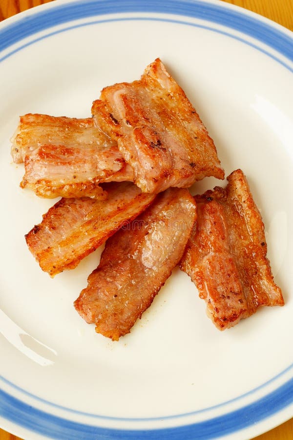 Fried bacon stock image. Image of tasty, meat, slice - 13203899
