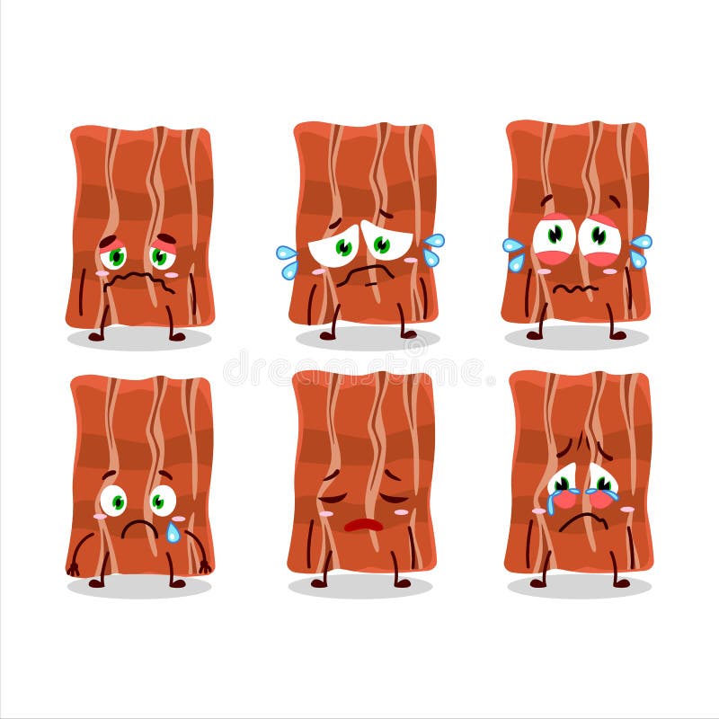 Crying Bacon Mascot Cartoon Style Stock Vector - Illustration of ...