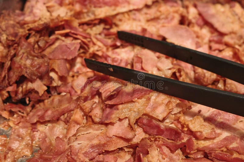 Fried Bacon stock image. Image of bacon, spices, kitchenware - 348789923
