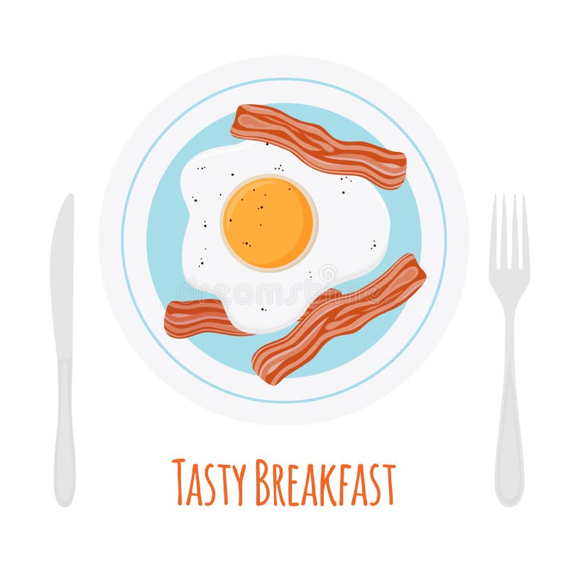 Toast with Bacon. Cartoon Flat Style. Vector Illustration Stock Vector ...