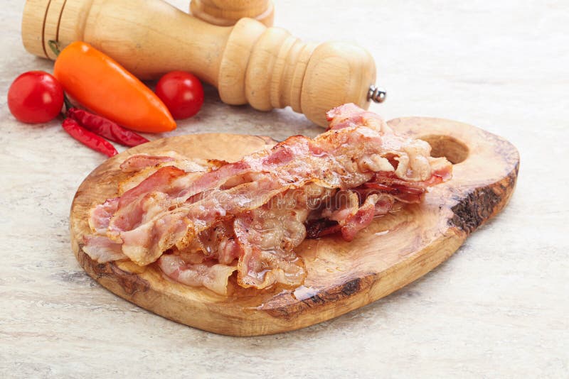 Fried Bacon Snack for Breakfast Stock Image - Image of meal, rashers ...