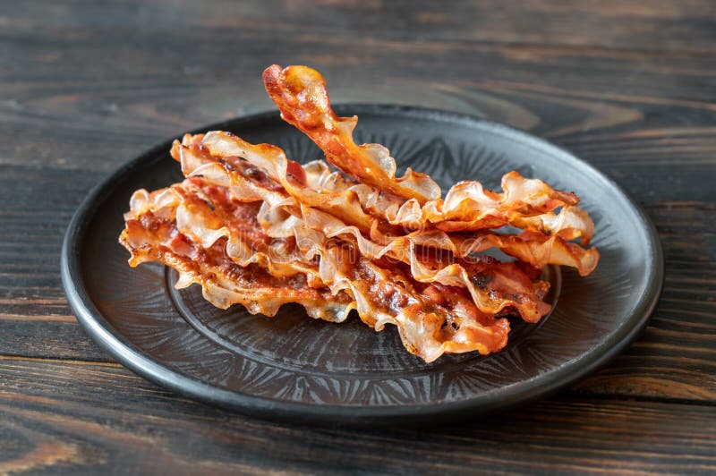 Fried bacon strips stock photo. Image of english, morning - 181084432
