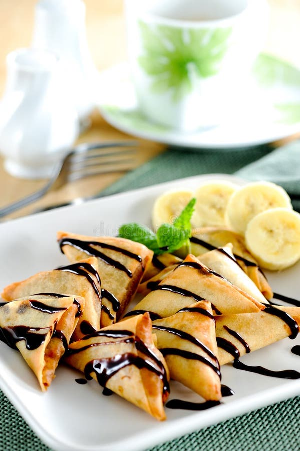 Banana Samosa stock photo. Image of sauce, meal, snack - 102918472