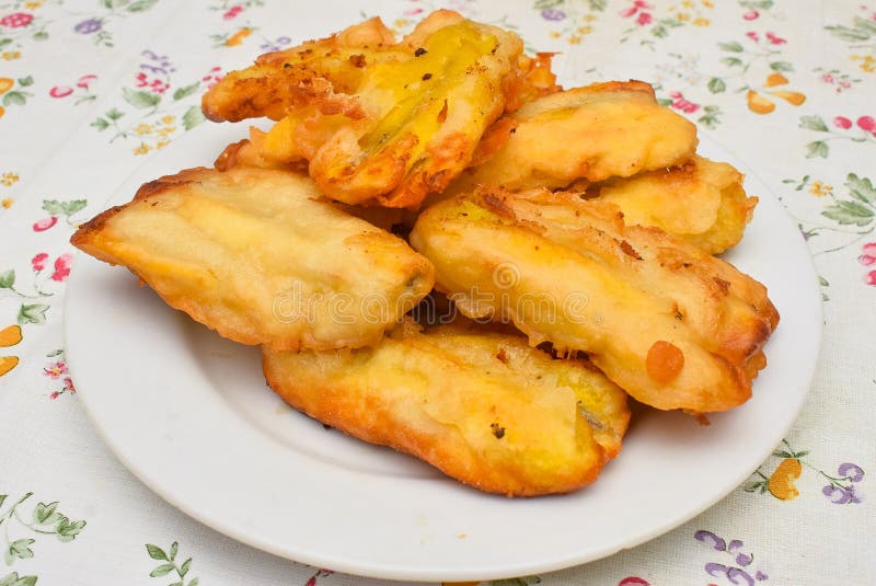 Fried Bananas Served in White Plate Stock Image - Image of gourmet ...