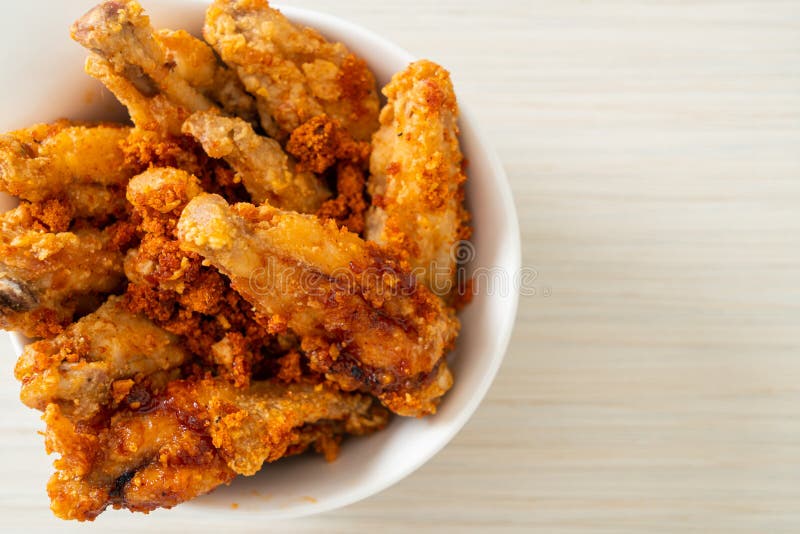 Fried Barbecue Chicken Wings in Bowl Stock Image - Image of appetizer ...