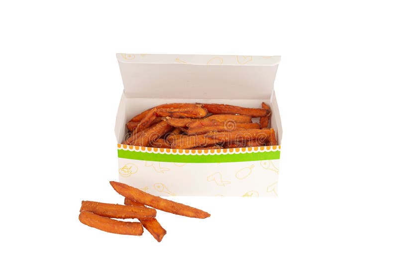 Fried Batata Paper Box. Concept To Go Stock Image - Image of french ...