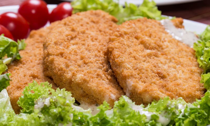 Fried Battered Chicken Breast Stock Photo - Image of deep, coating ...