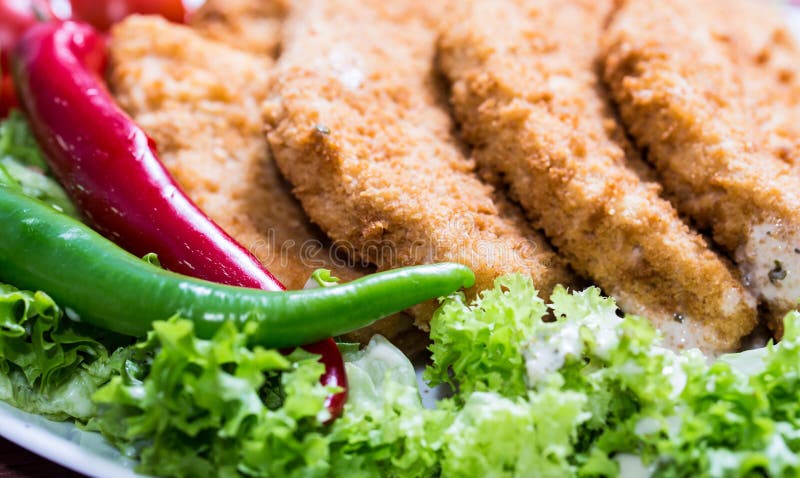 Fried Battered Chicken Breast Stock Image - Image of delicious, dish ...