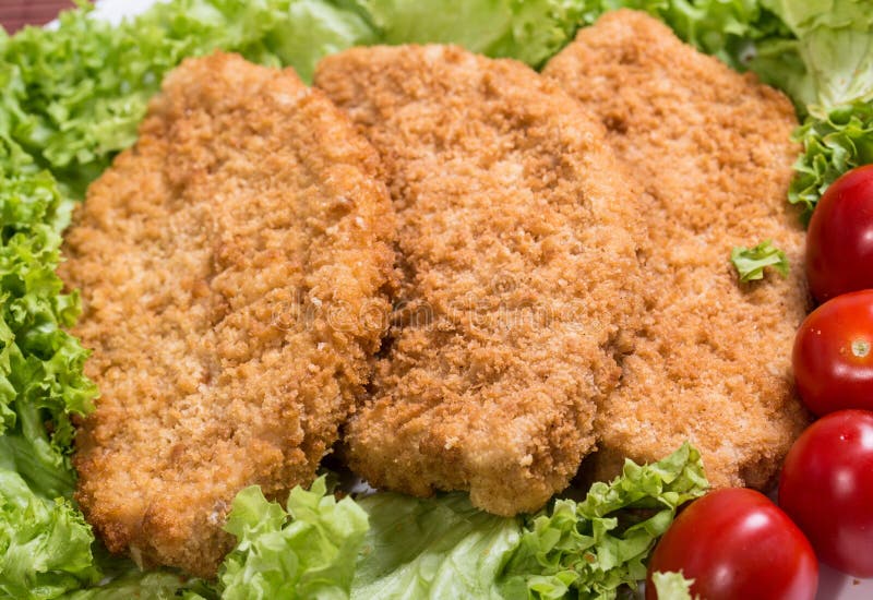 Fried Battered Chicken Breast Stock Image - Image of garlic, dinner ...